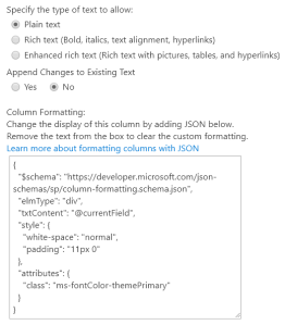Applying Column Formats to Multi-line Text Fields | The Chris Kent
